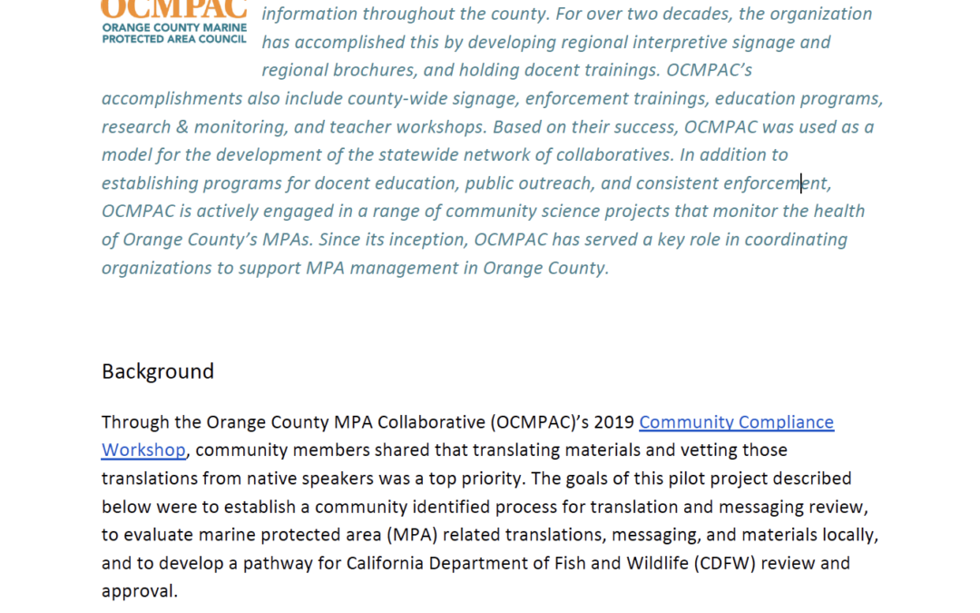 Lessons Learned & Best Practices - MPA Collaborative Network